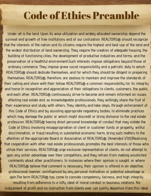 CODE OF ETHICS FORMS - Greenwood Association of Realtors